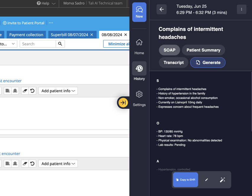 Seamless AI Scribe for Practice Fusion